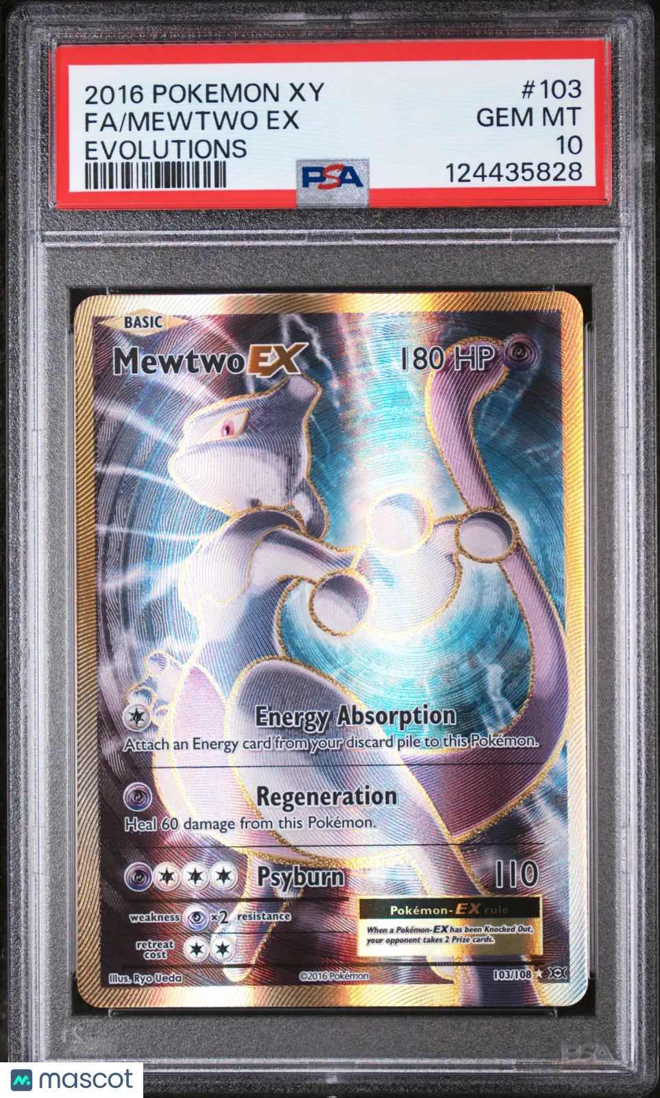 2016 Pokemon XY Evolutions Mewtwo EX Full Art Evolutions PSA 10 103/10