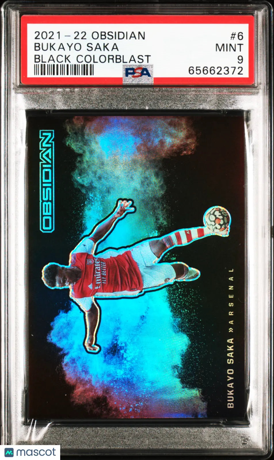 2021 Panini Obsidian Bukayo Saka Card - PSA 9 Color Blast