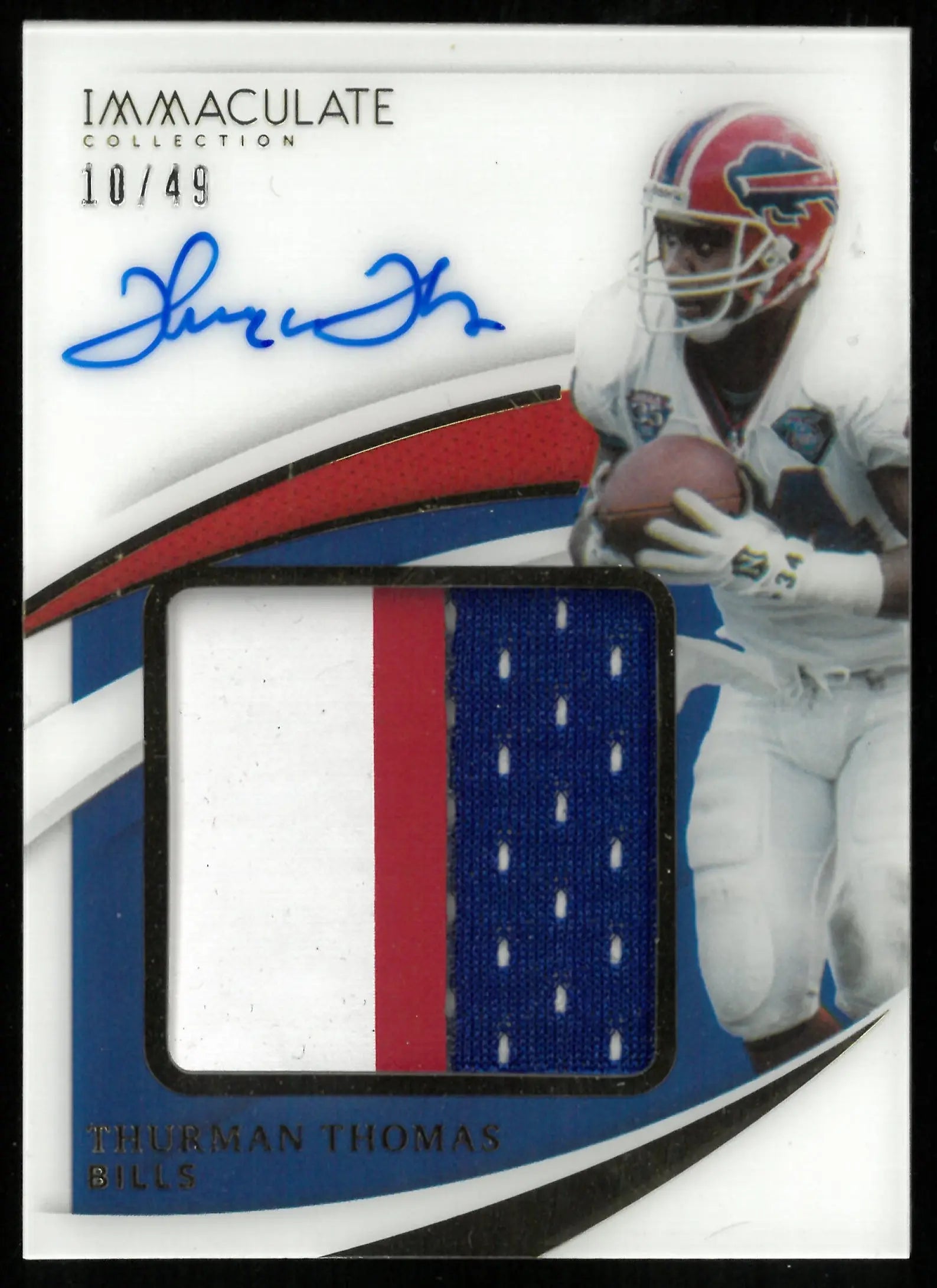 2022 Immaculate Football Thurman Thomas Gold Foil Auto /49