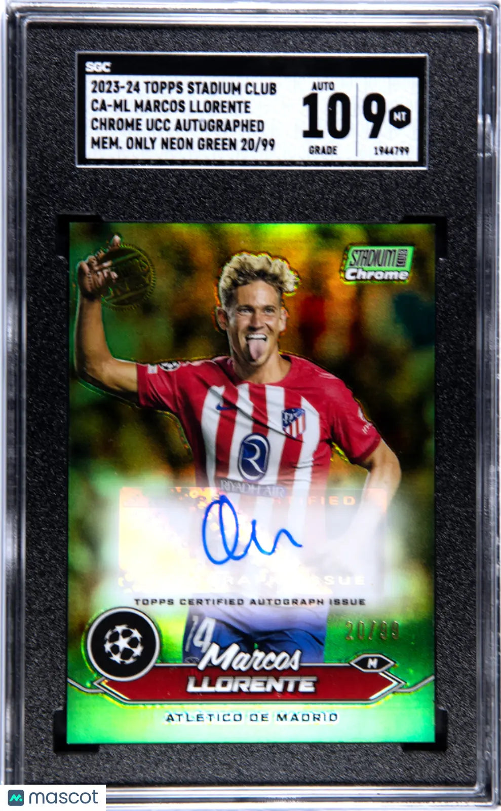 2023 Stadium Club Chrome UCL Marcos Llorente Members Only Neon Green S