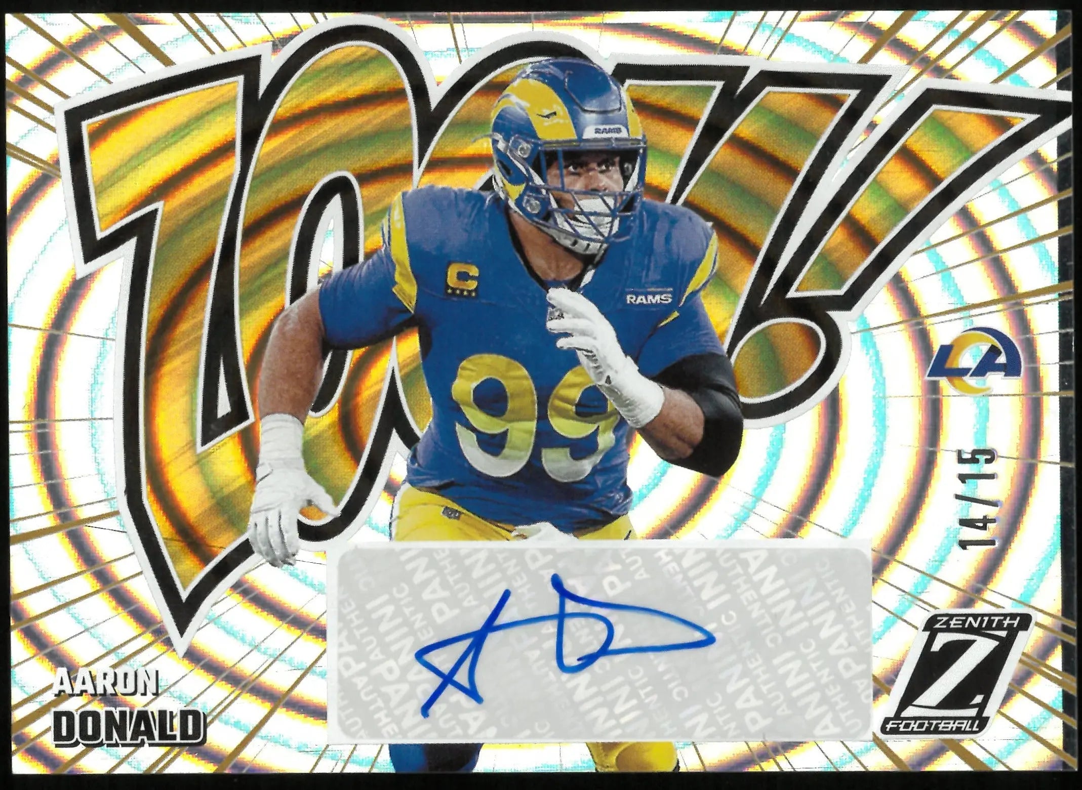 Buy a 2024 Panini Zenith Football Aaron Donald ZOOM! Auto Case Hit /15