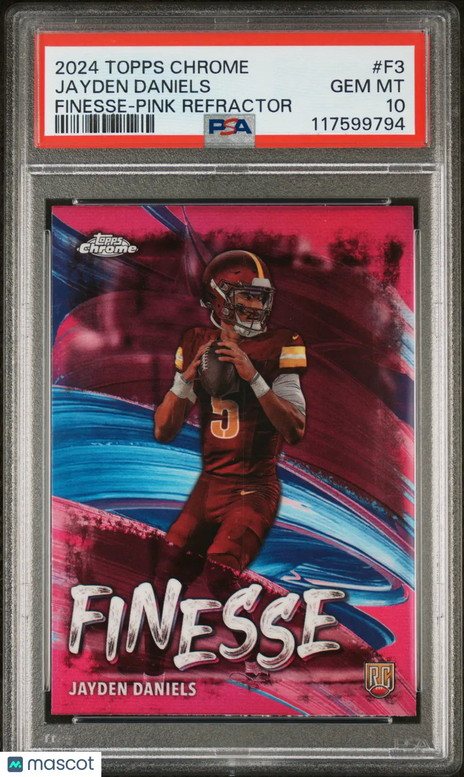 2024 Topps Chrome Jayden Daniels RC Pink Refractor PSA 10