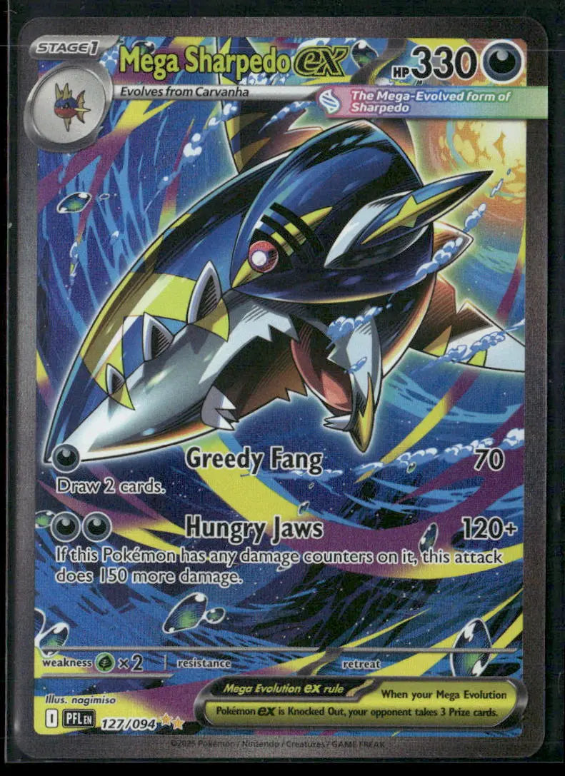 2025 Pokemon Phantasmal Flames Special Illustration Rare Mega Sharpedo