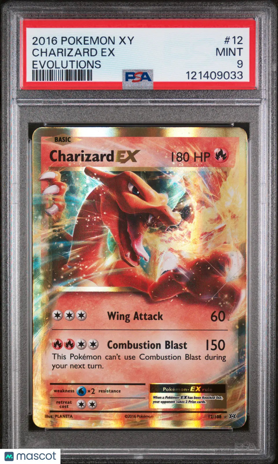 Charizard EX PSA 9 2016 Pokemon XY Evolutions #12 Evolutions 12/108